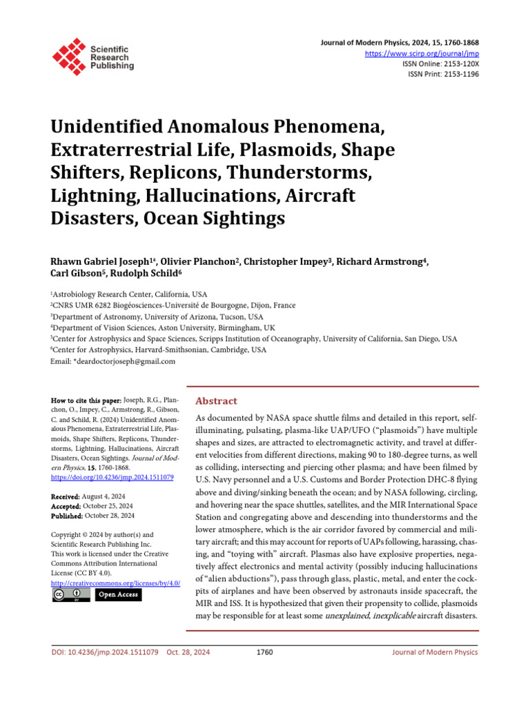Unidentified Anomalous Phenomena | PDF | Ion | Unidentified Flying Object