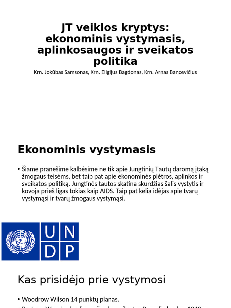 Jungtinės Tautos Ir Aplinkosauga 3 | PDF