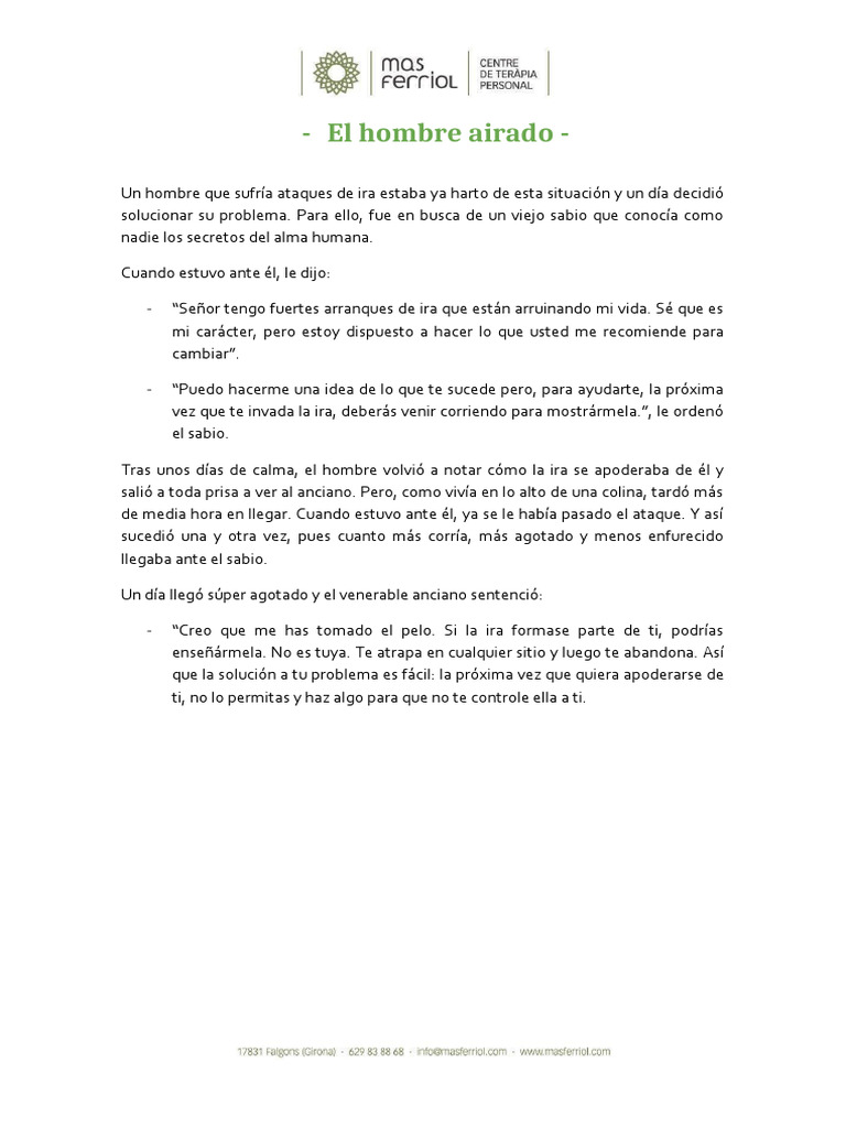 El Hombre Airado (La Ira) | PDF