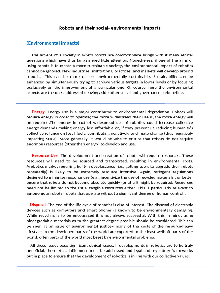 Social & Environmental Impacts- Ws. | PDF | Sustainability | Waste ...