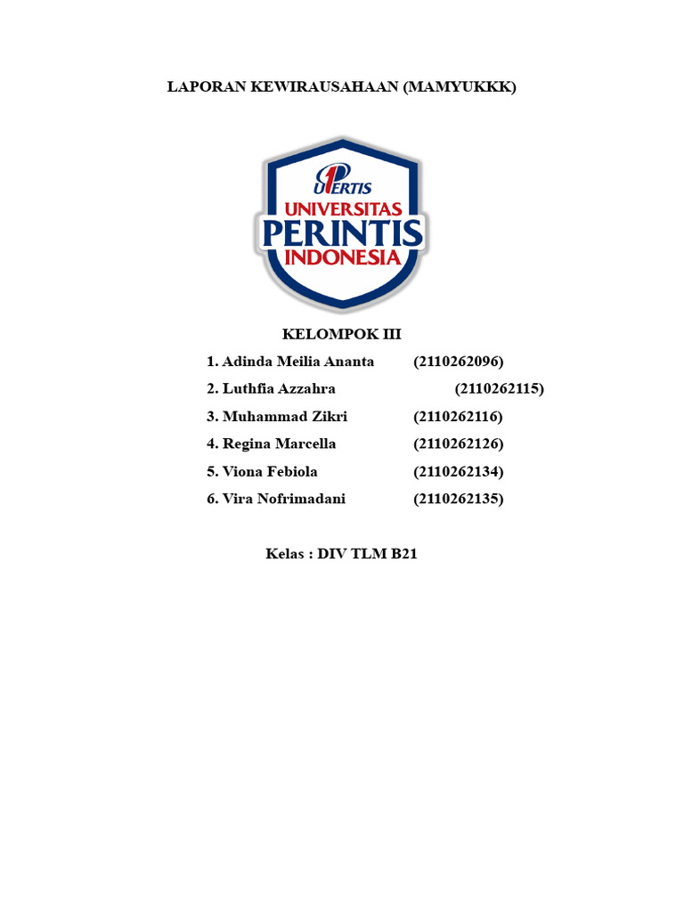Laporan Kewirausahaan Kel III | PDF