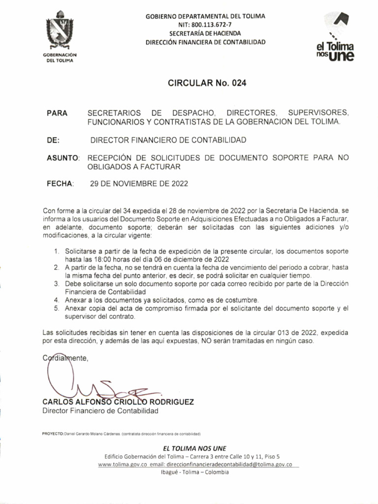 Circular 024 Facturas | PDF