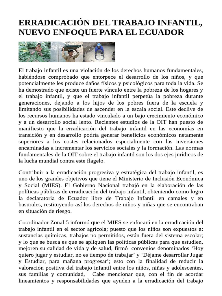 Trabajo Infantil | PDF | Trabajo infantil | Pobreza