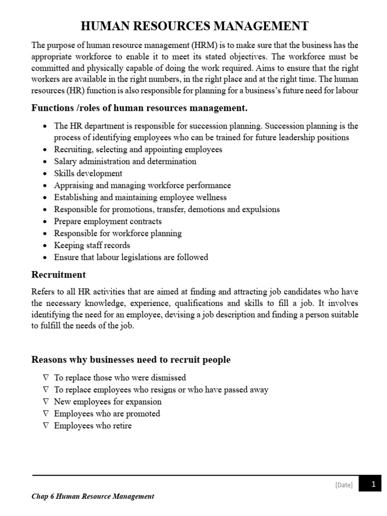 Chap 6 Humana Resouce Management | PDF | Recruitment | Employment