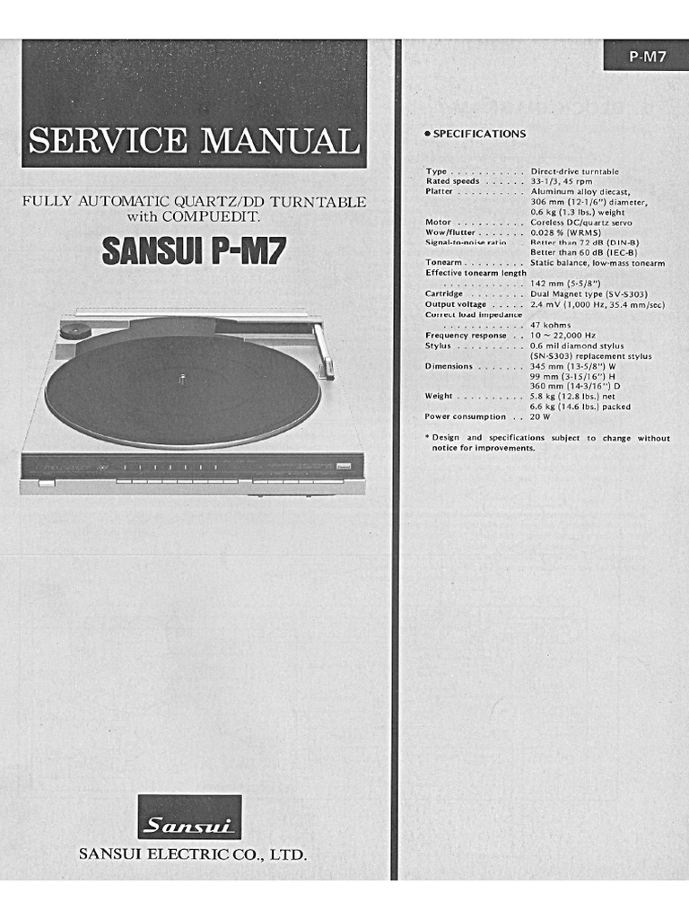 Sansui p-m7 | PDF