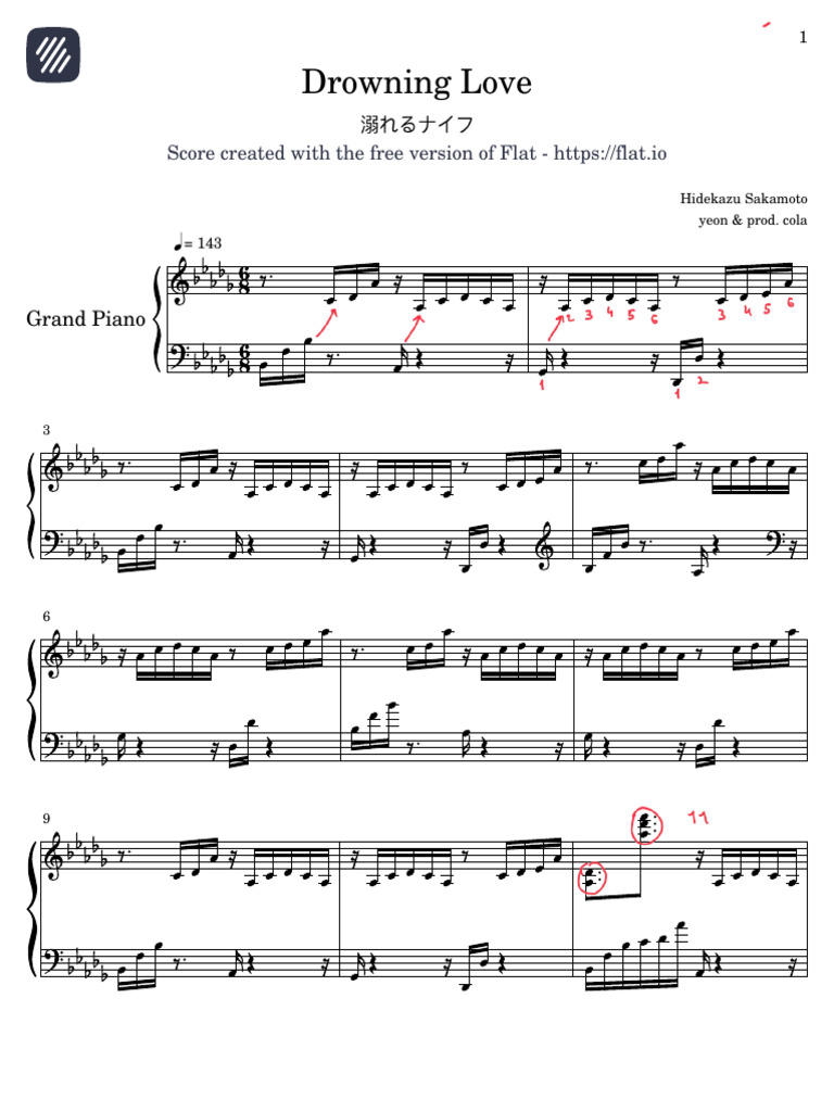 Drowning Love Piano Score PDF | PDF