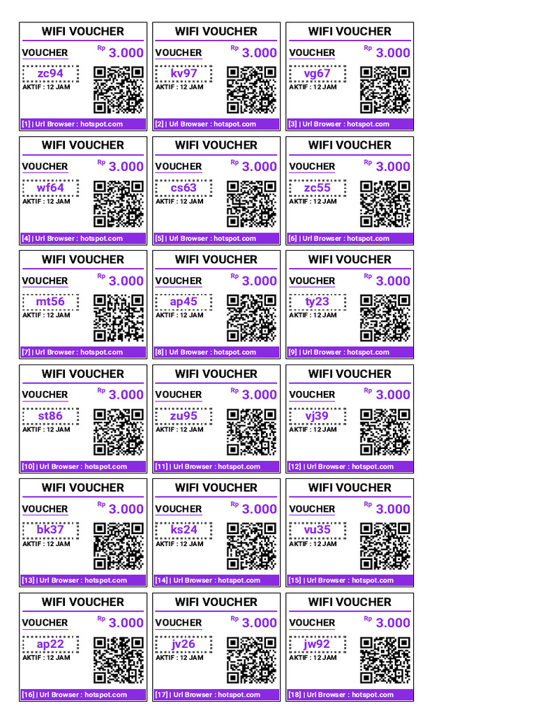 Wifi Voucher Codes for 2024 | PDF