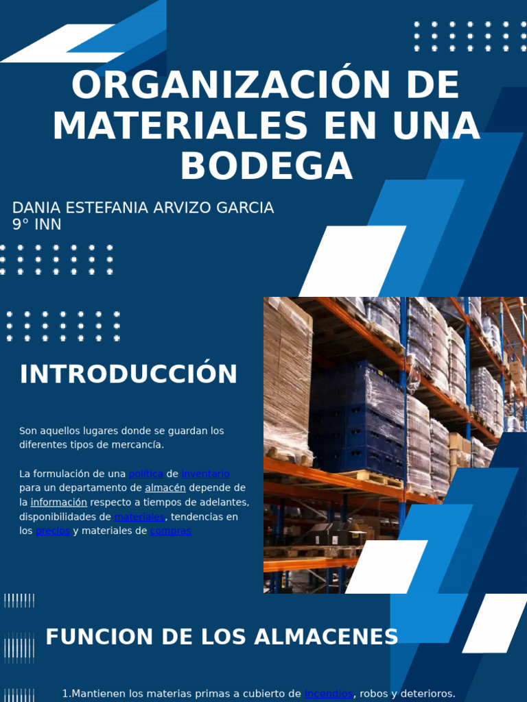Organizacion de Materiales en Una Bodega 3.1 | PDF | Logística | Almacén