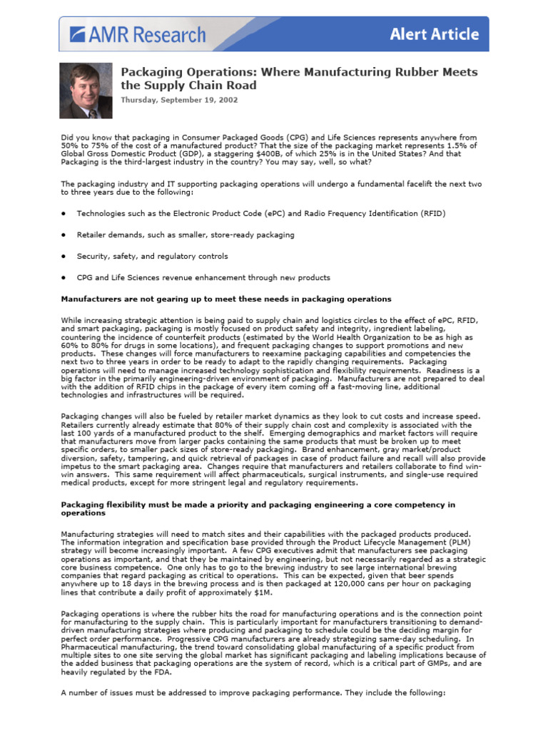 AMR Research ARTICLE 14963-Packaging Operations Where Manufacturin ...