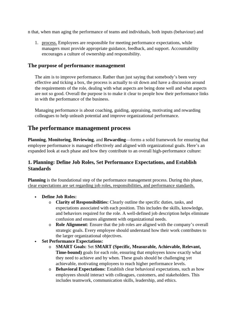 The Purpose of Performance Management | PDF