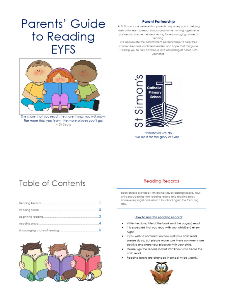 New Parent Reading Booklet Eyfs | PDF | Phonics | Learning