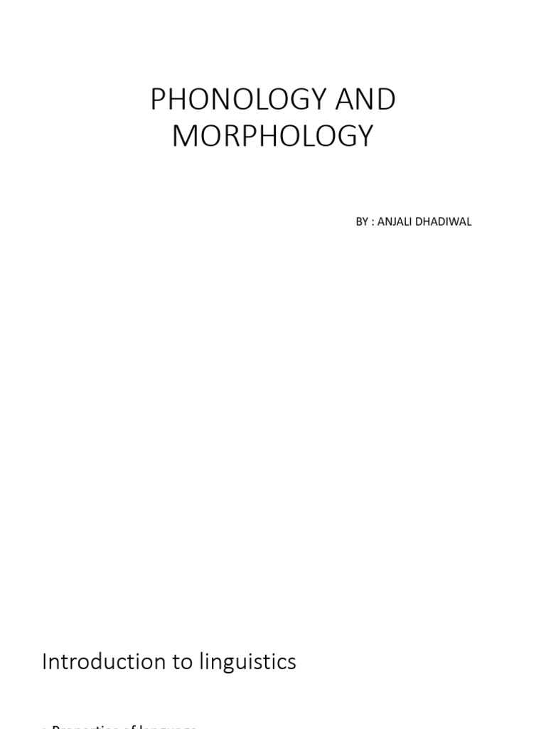 Phonology and Morphology | PDF | Word | Morphology (Linguistics)