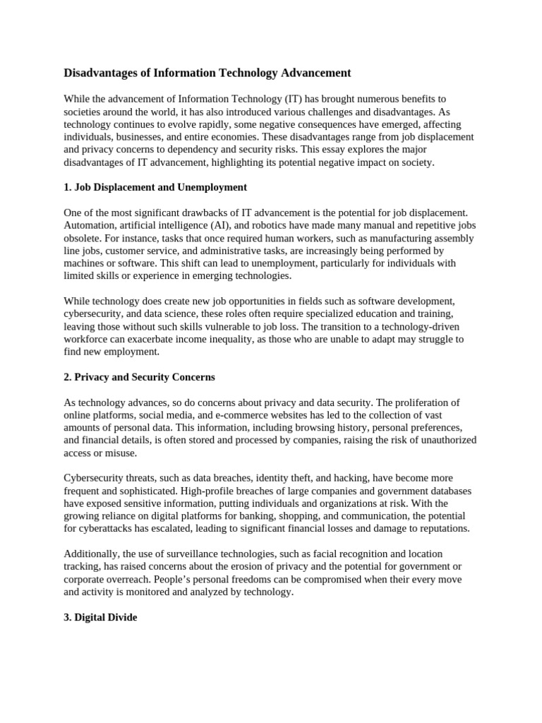 Disadvantages of Technological Advancement | PDF | Computer Security | Security