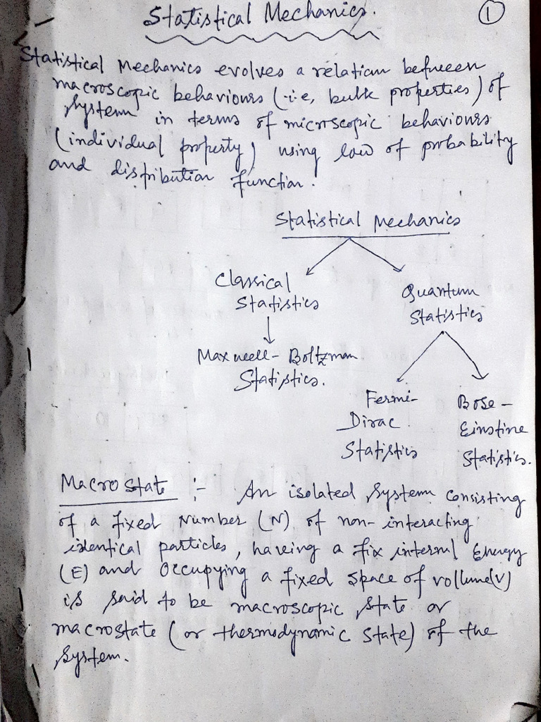 STATISTICAL MECHANICS | PDF | Elementary Particle | Spin (Physics)