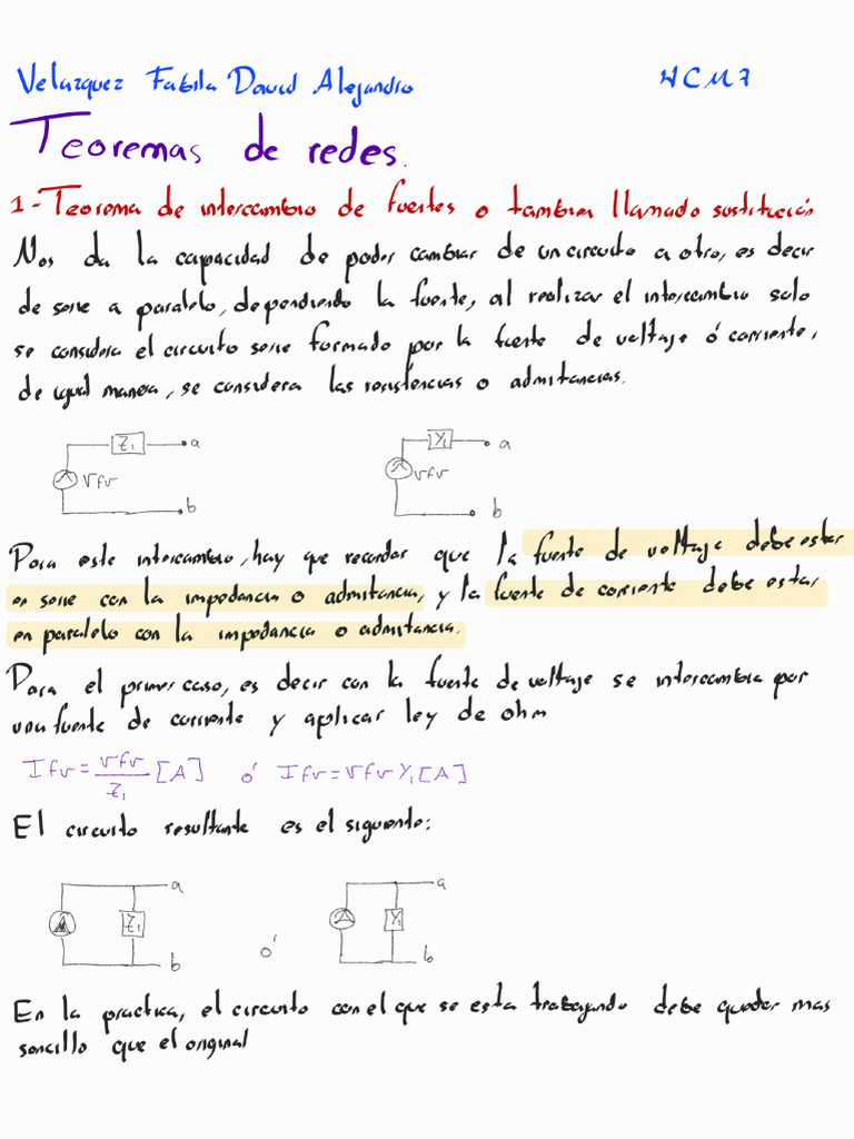 Teoremas de redes | PDF