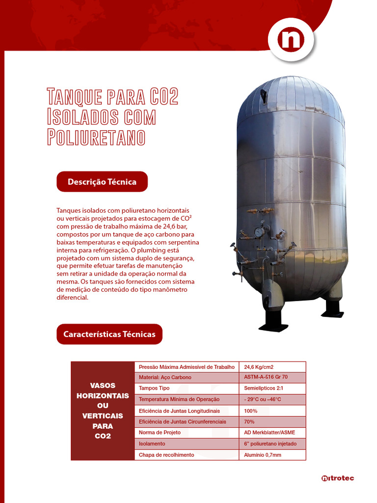 Tanques Isolados para CO2 em Aço Carbono | PDF | Pressão