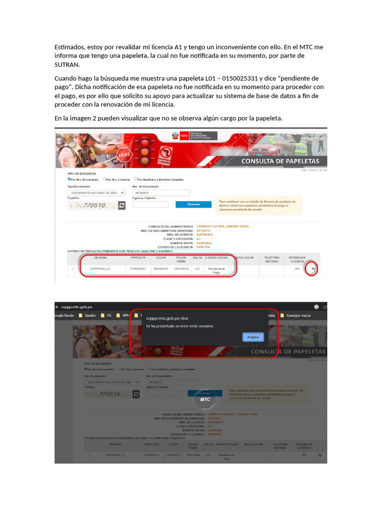 Actualizacion de Papeletas | PDF