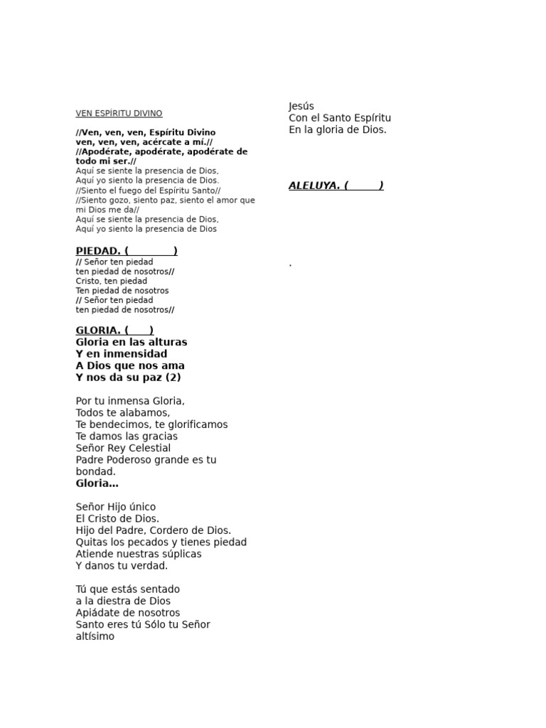 Ven Espíritu Divino | PDF