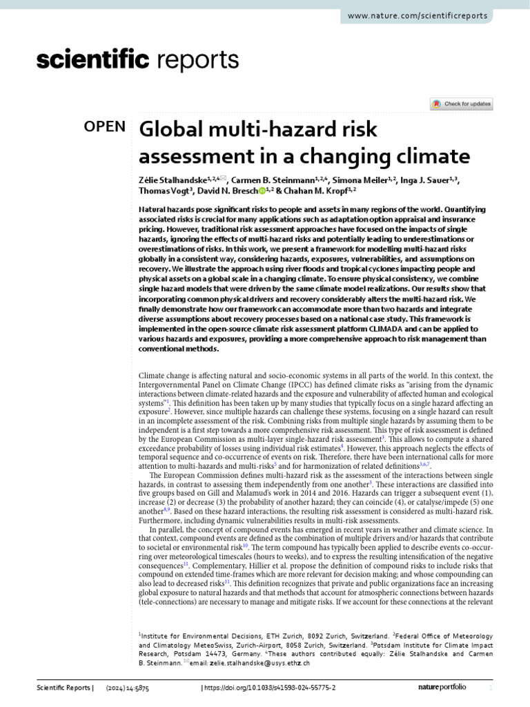 Global Multi Hazard Risk | PDF | Risk | Hazards
