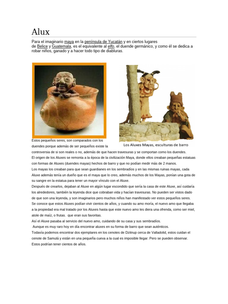 Alux | PDF | Mesoamérica | Pueblos mayas