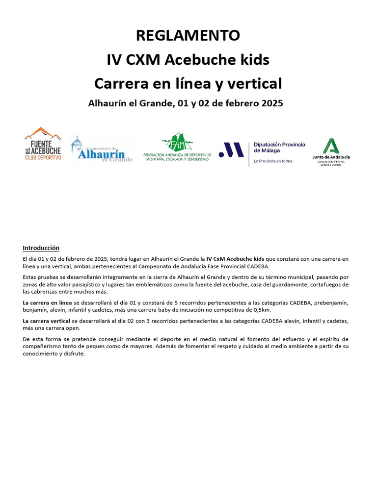 Reglamento IV CXM Acebuche Kids | PDF | Esfera pública | Ley común
