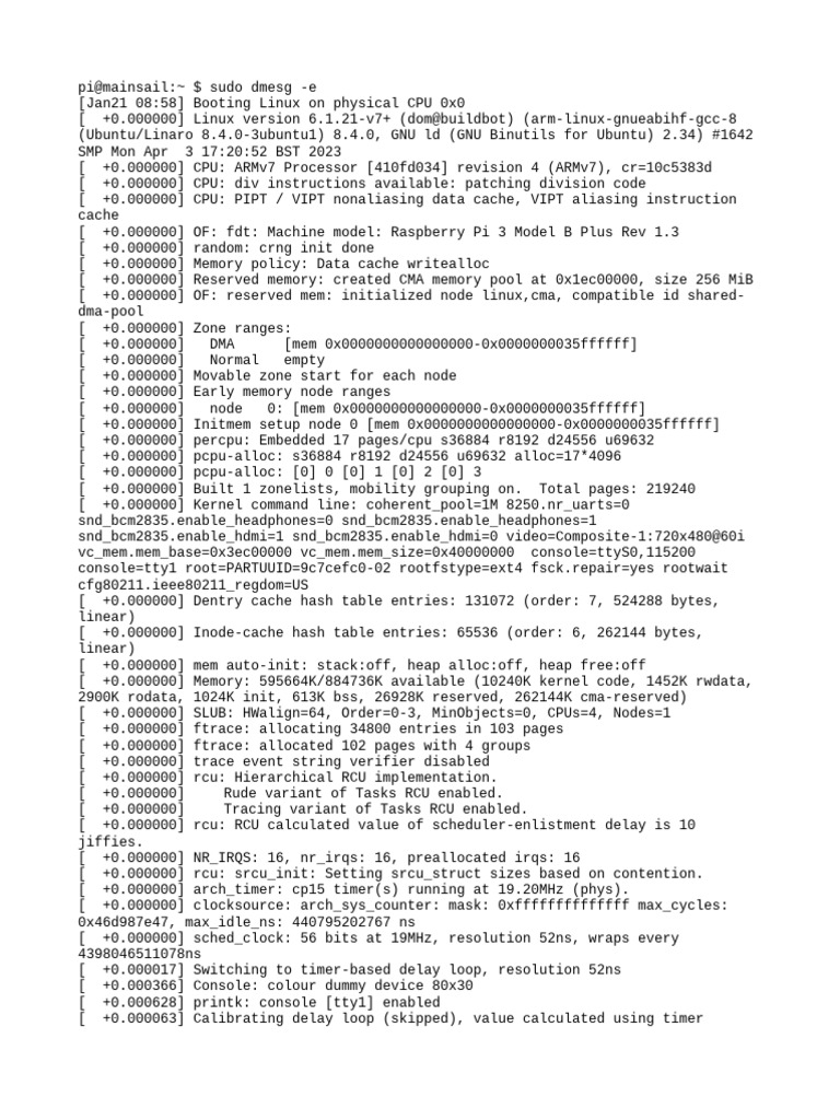 dmesg | PDF | Central Processing Unit | Kernel (Operating System)