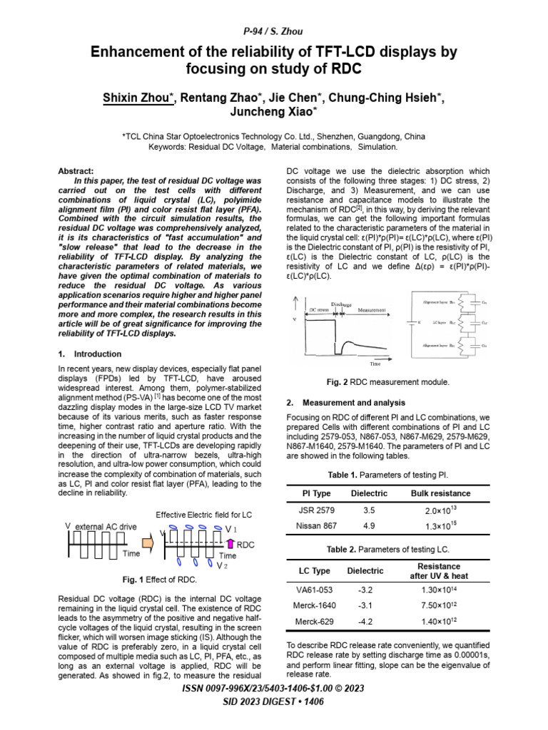 P-94 | PDF | Liquid Crystal Display | Electrical Engineering