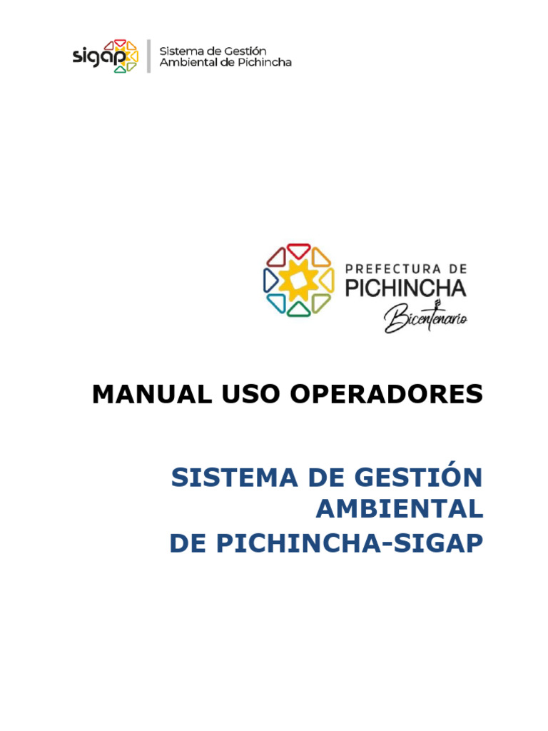 Manual de Uso del SIGAP Pichincha | PDF