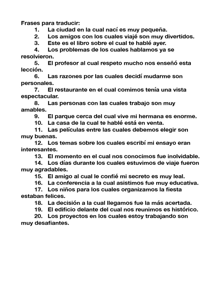 Frases Traducir | PDF