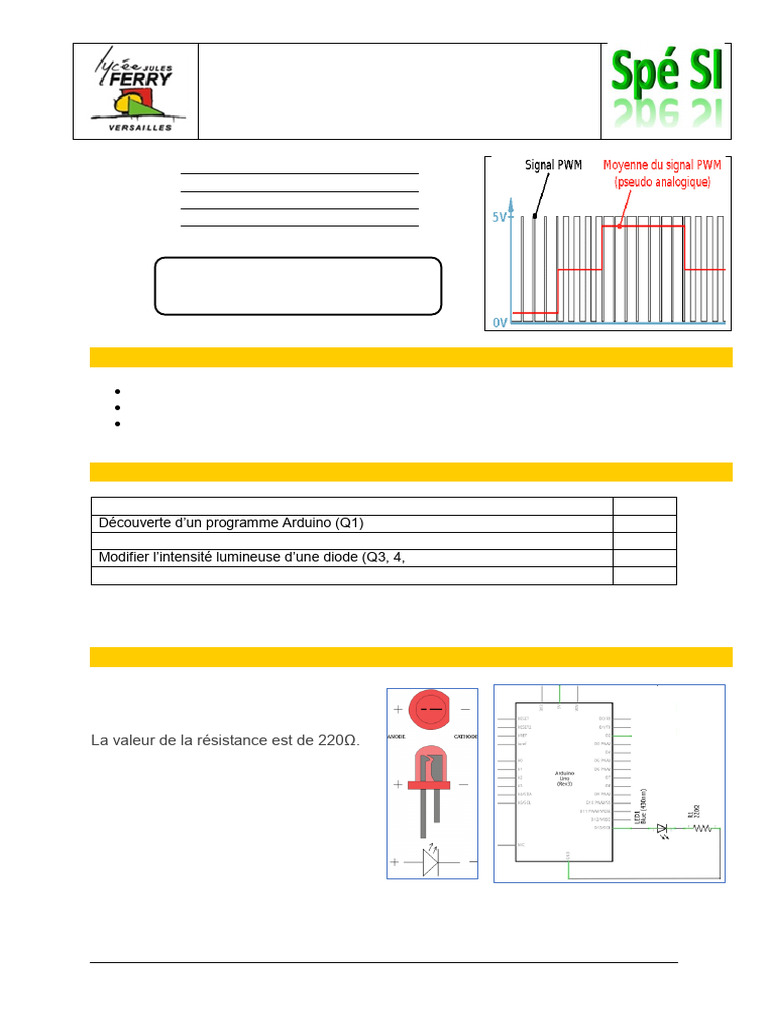 Rapport cyclique et Arduino | PDF | Ingénierie électronique ...