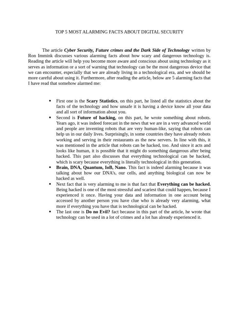 Top 5 Most Alarming Facts About Digital Security Draft | PDF