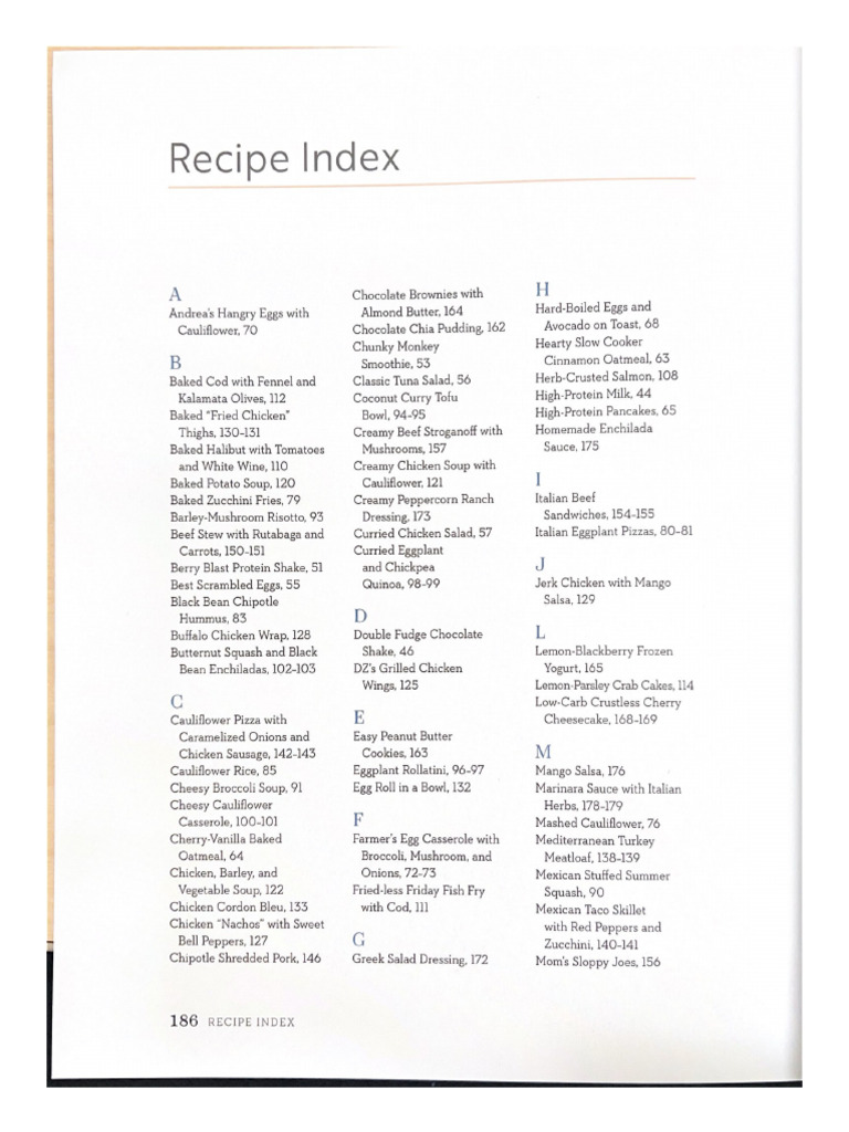 Recipe Index | PDF