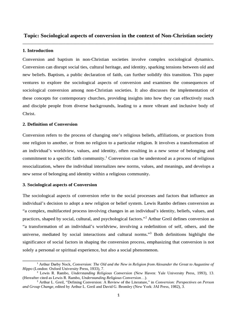 Stephen - Sociological Aspects of Conversion in The Context of Non ...