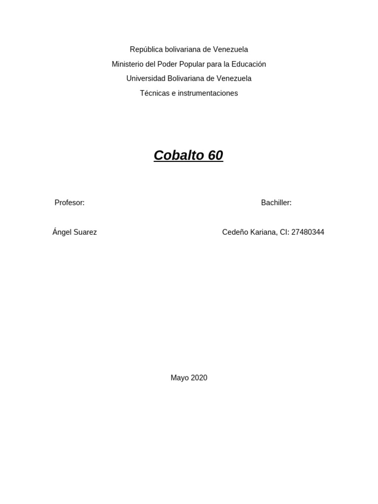 COBALTO | PDF | Cáncer | Rayo gamma