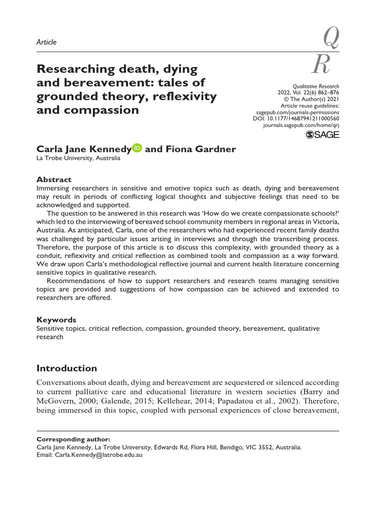 Researching death, dying and bereavement_ tales of grounded theory ...