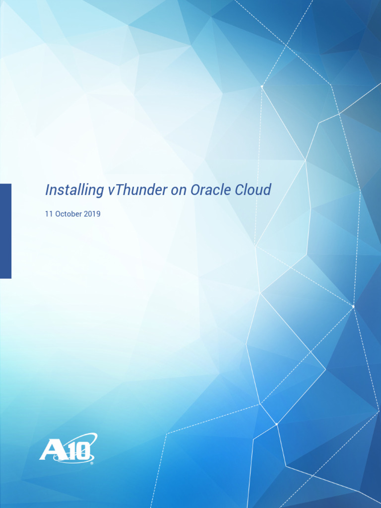 Oracle_vThunder_Install_Guide | PDF | Cloud Computing | Computer Network