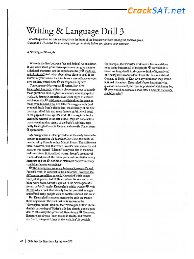 SAT Writing Language Practice Test 3 | PDF