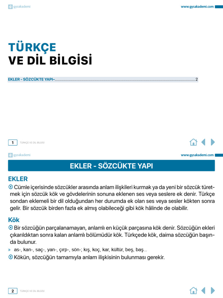 Turkce Ekler Sozukte Yapi | PDF