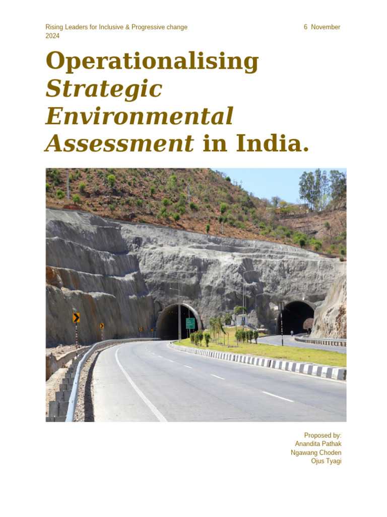 Operationalising Strategic Environmental Assessment in India | PDF ...