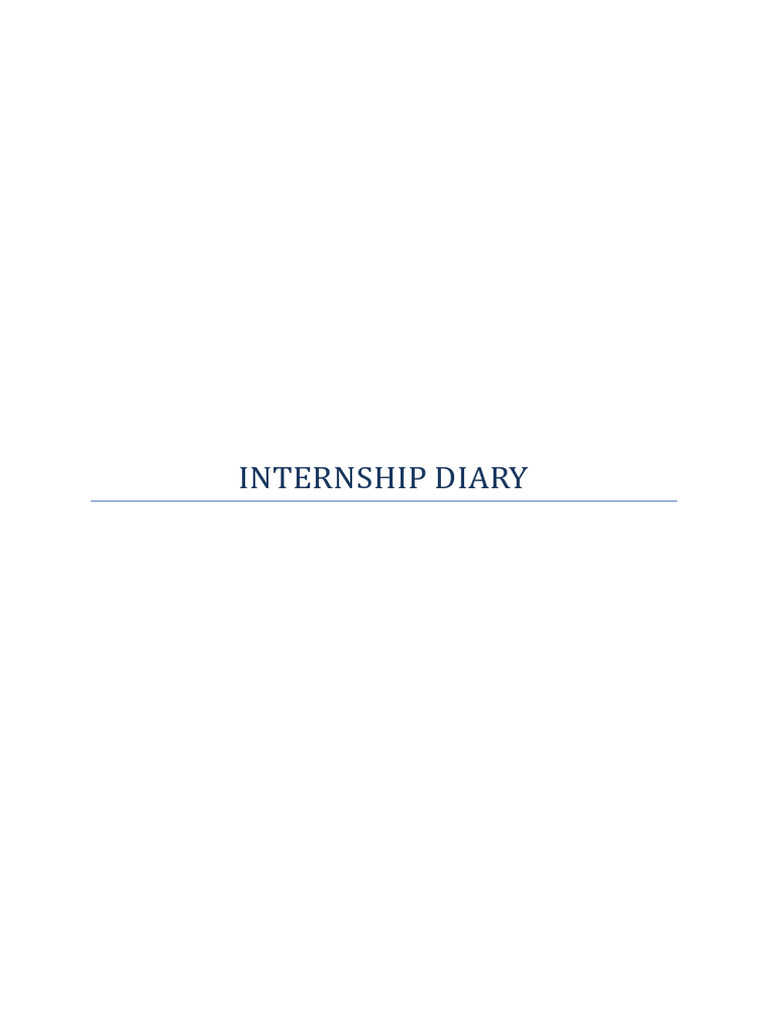 Internship Diary (1) | PDF