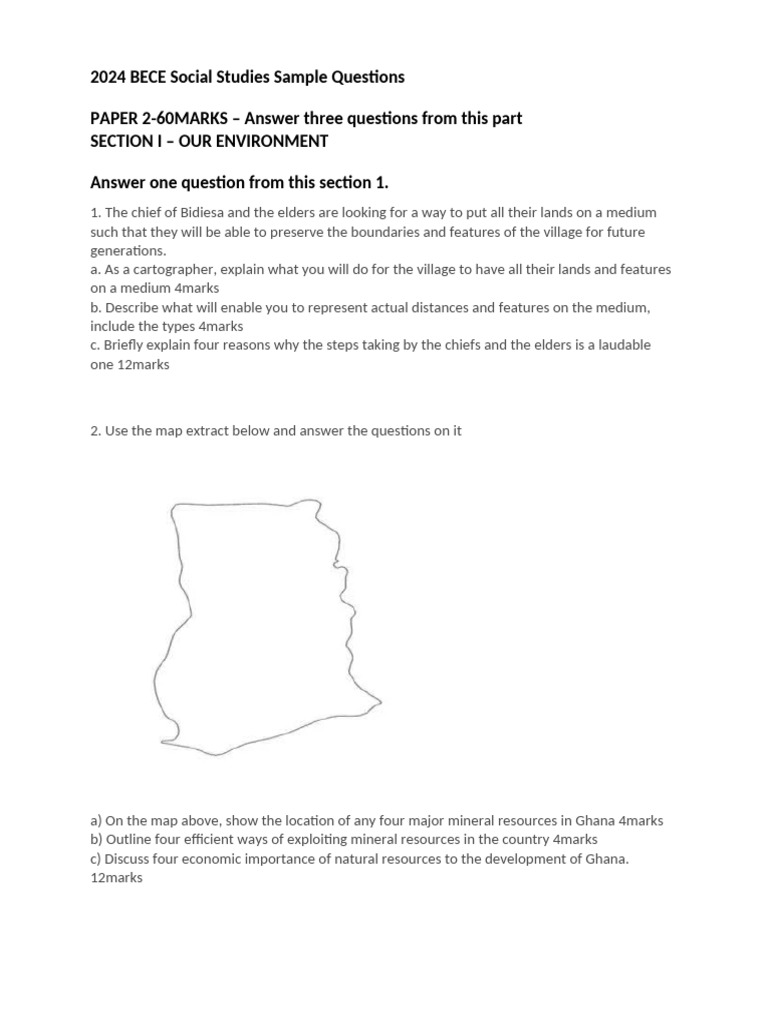 2024 BECE Social Studies Sample Questions | PDF