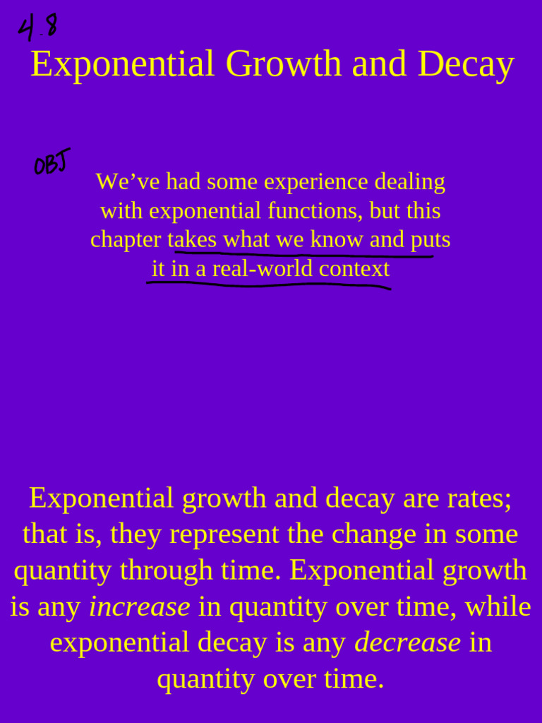 4.8 Exponential Growth and Decay | PDF