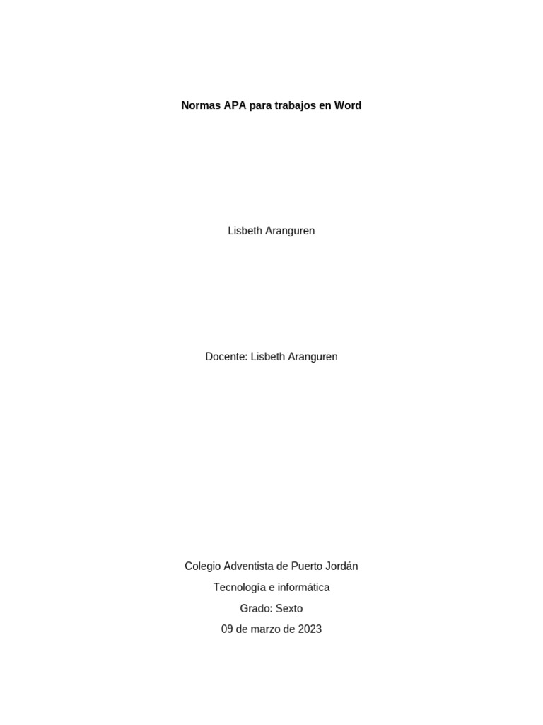 Normas APA para trabajos en Word | PDF