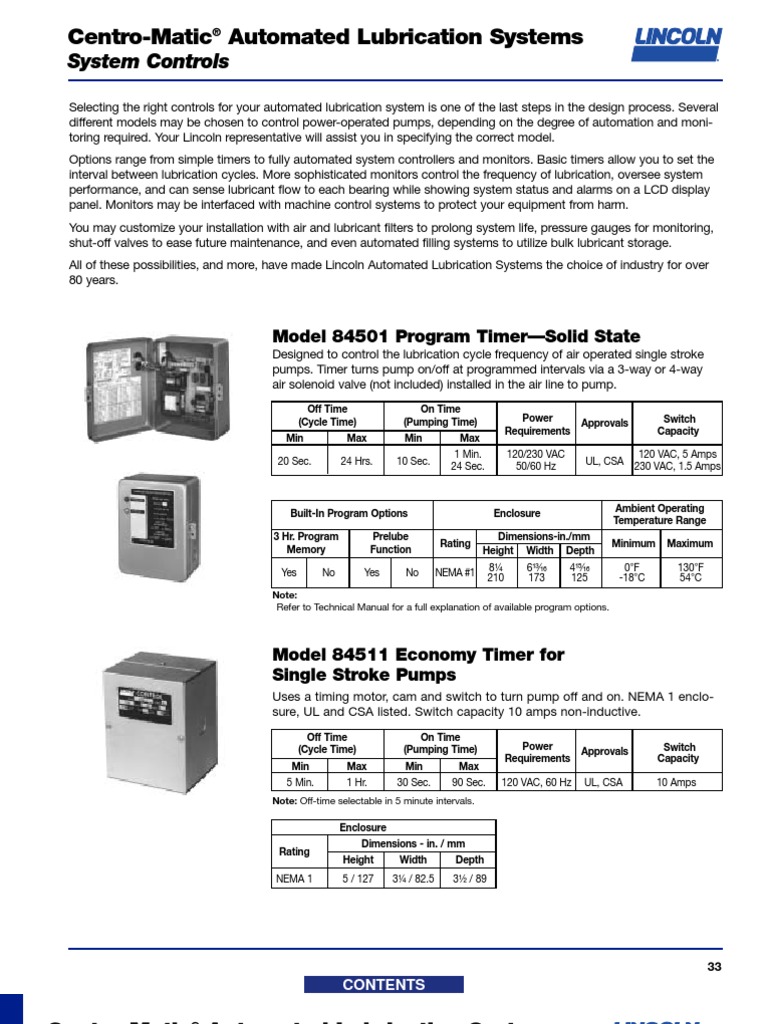 Centro-Matic Automated Lubrication Systems: System Controls | PDF ...
