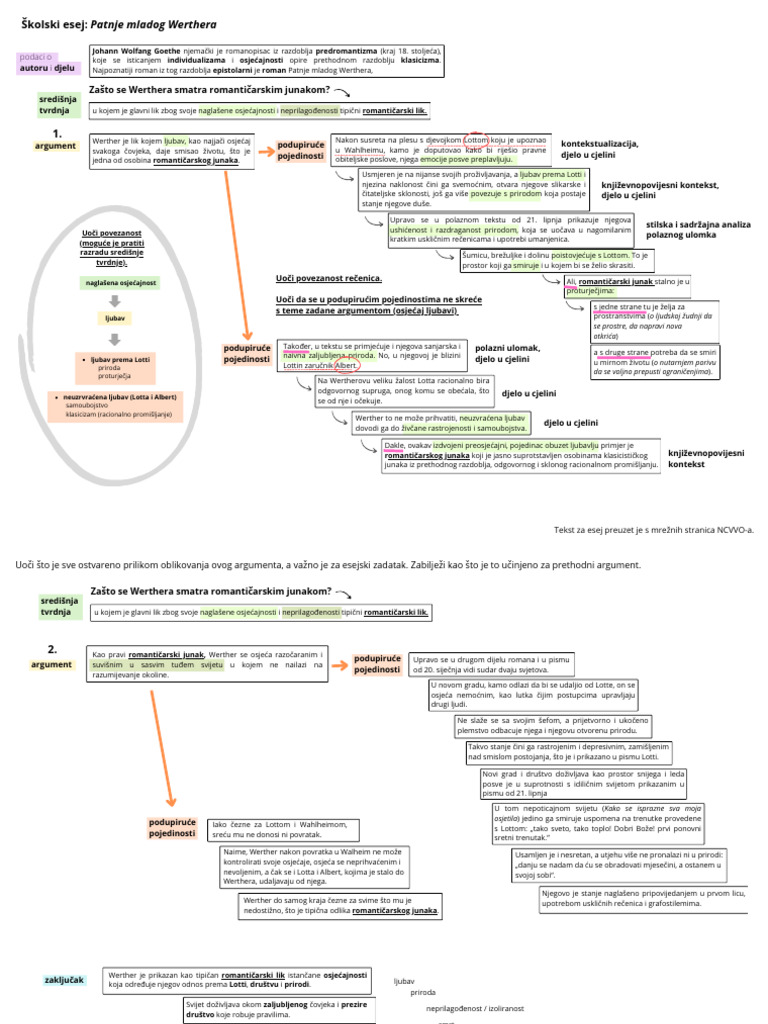 Esej - Analiza Eseja Patnje Mladog Werthera | PDF