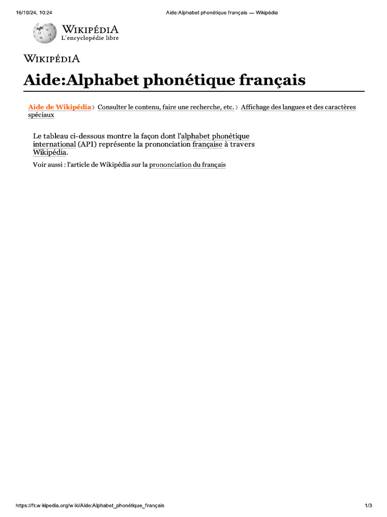 Alphabet Phonétique International | PDF