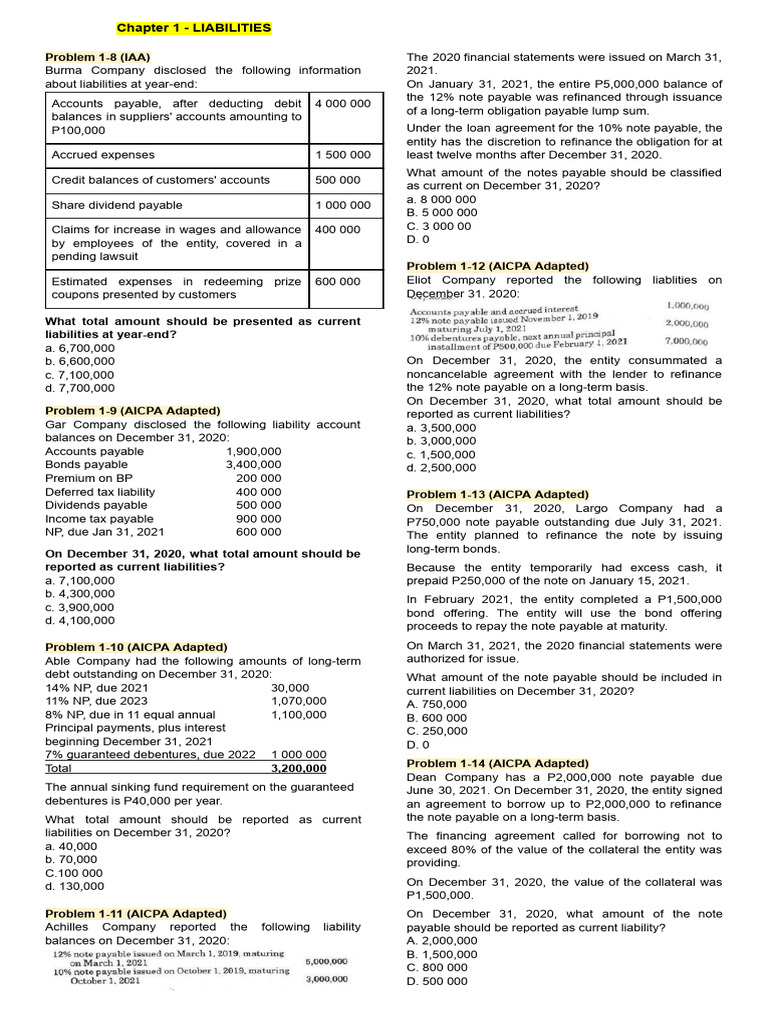 Chapter 10-15 (Intacc 2) | PDF | Debits And Credits | Refinancing