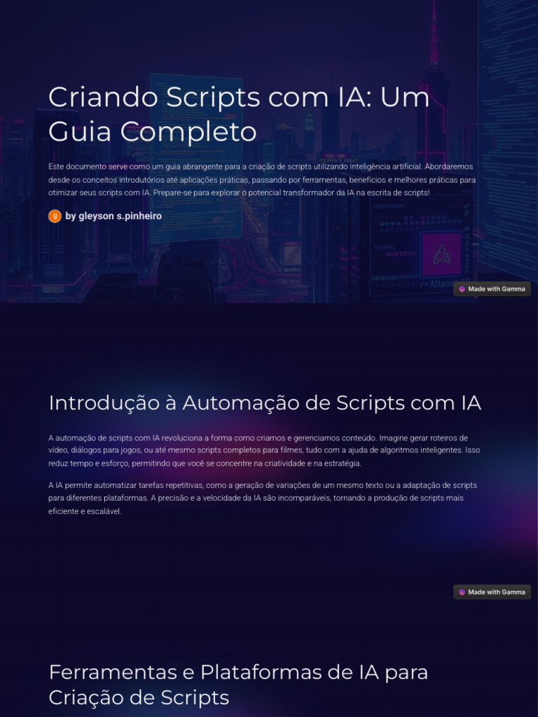 Criando-Scripts-com-IA-Um-Guia-Completo | PDF | Inteligência artificial | Inteligência ...