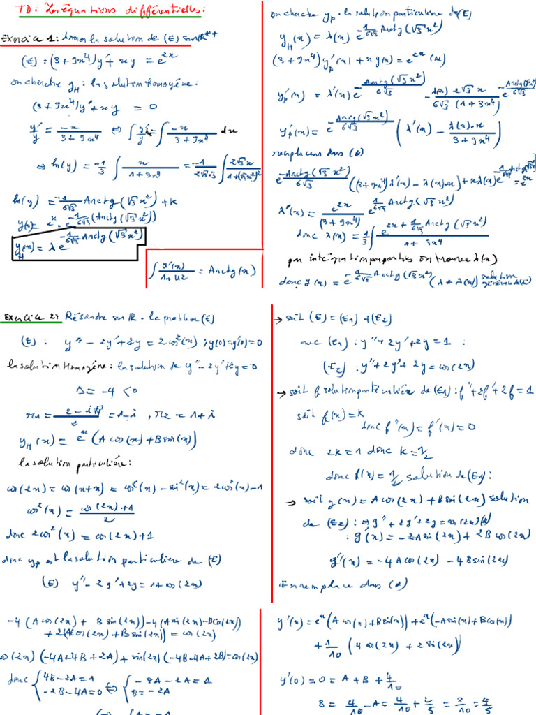 TD Equa Diff | PDF