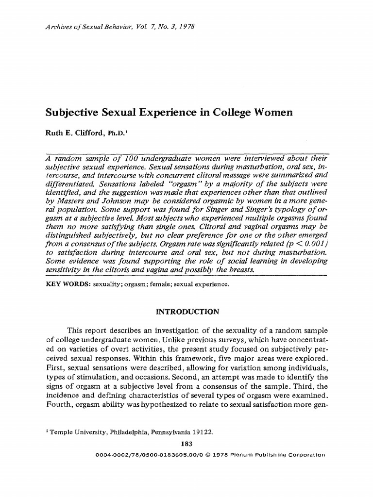 clifford1978 | PDF | Orgasm | Sexual Intercourse